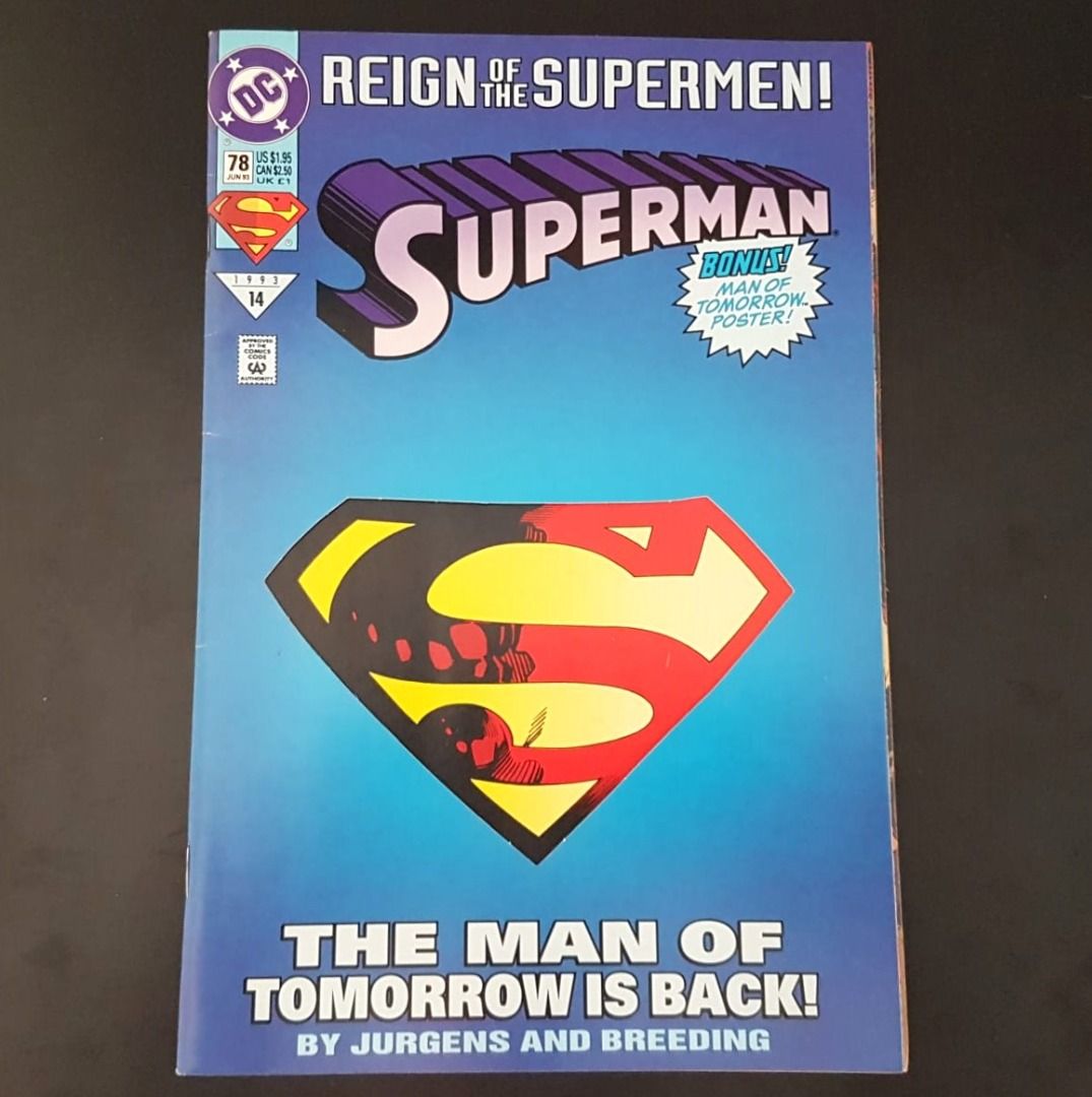SUPERMAN DC Comics 1993, Reign of the Supermen, Superman in Action ...