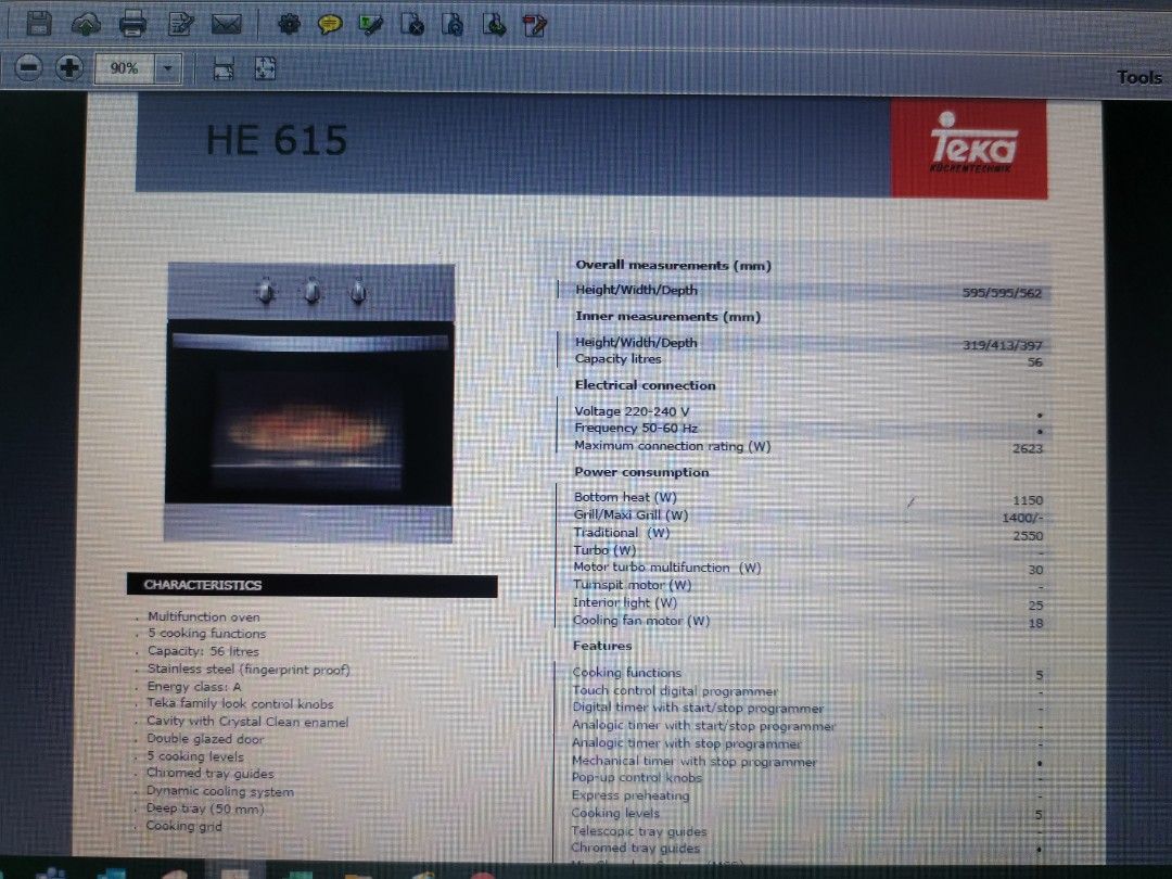 Teka Oven built in (Germany), TV & Home Appliances, Kitchen Appliances ...