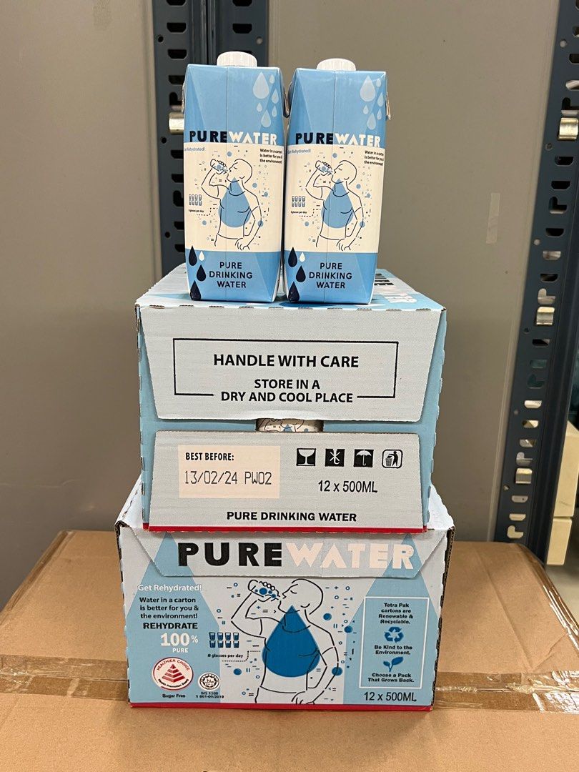 Tetra pack Water 500mls - $6 per pack of 12 ($0.50 per pack), Food ...