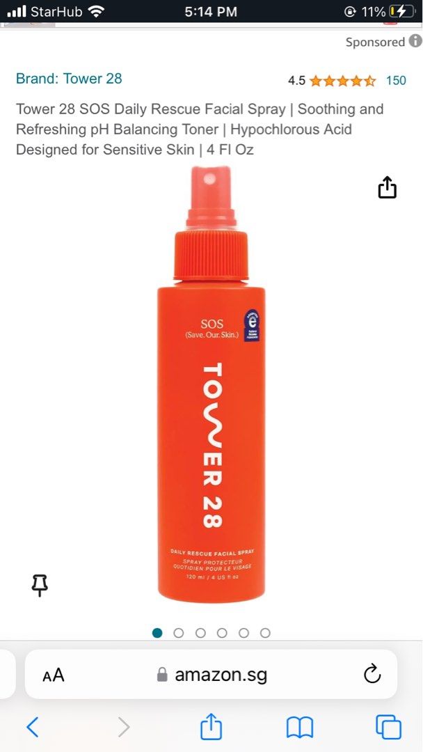 Tower 28 SOS spray, Beauty & Personal Care, Face, Face Care on Carousell