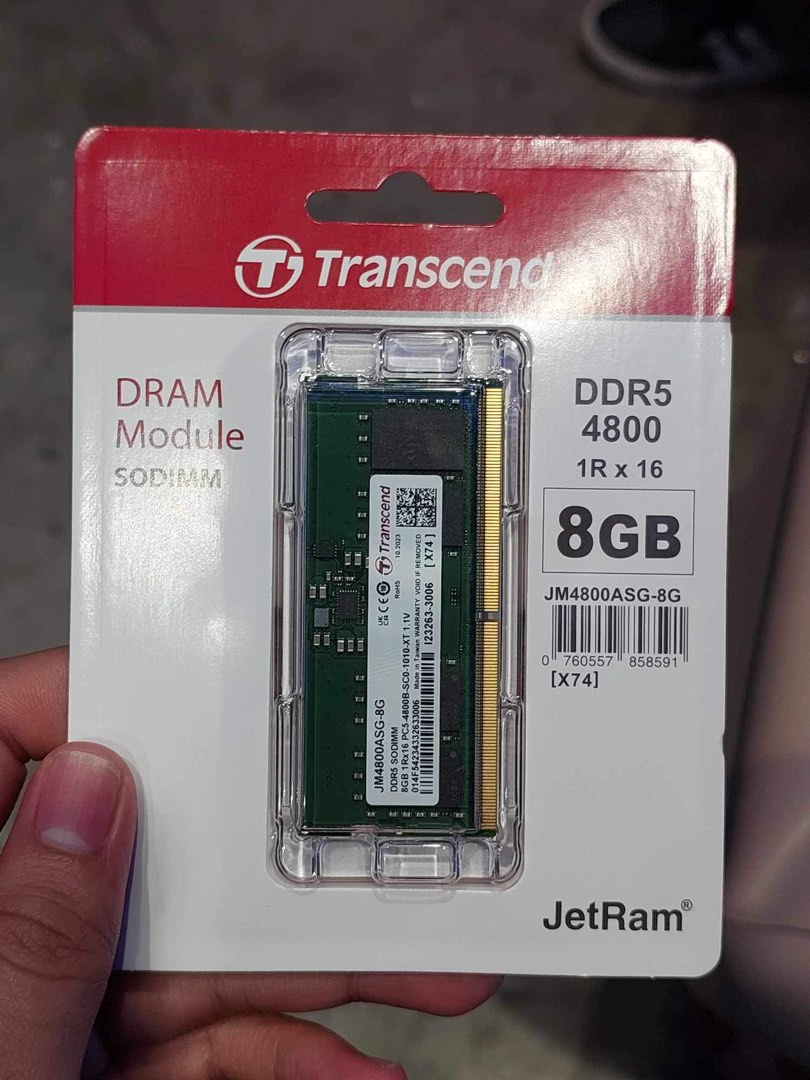 Transcend 8gb 4800Mhz RAM DDR5, Computers & Tech, Parts & Accessories, Computer Parts on Carousell