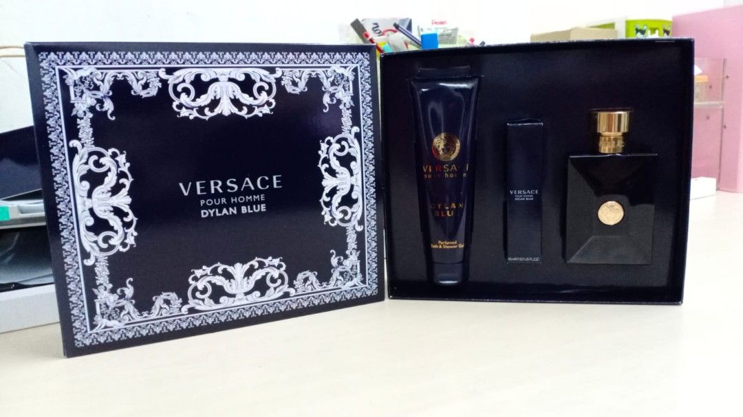 Versace Dylan Blue Gif Set (Edt 100ml +Edt 10ml spray +Hair & Body ...