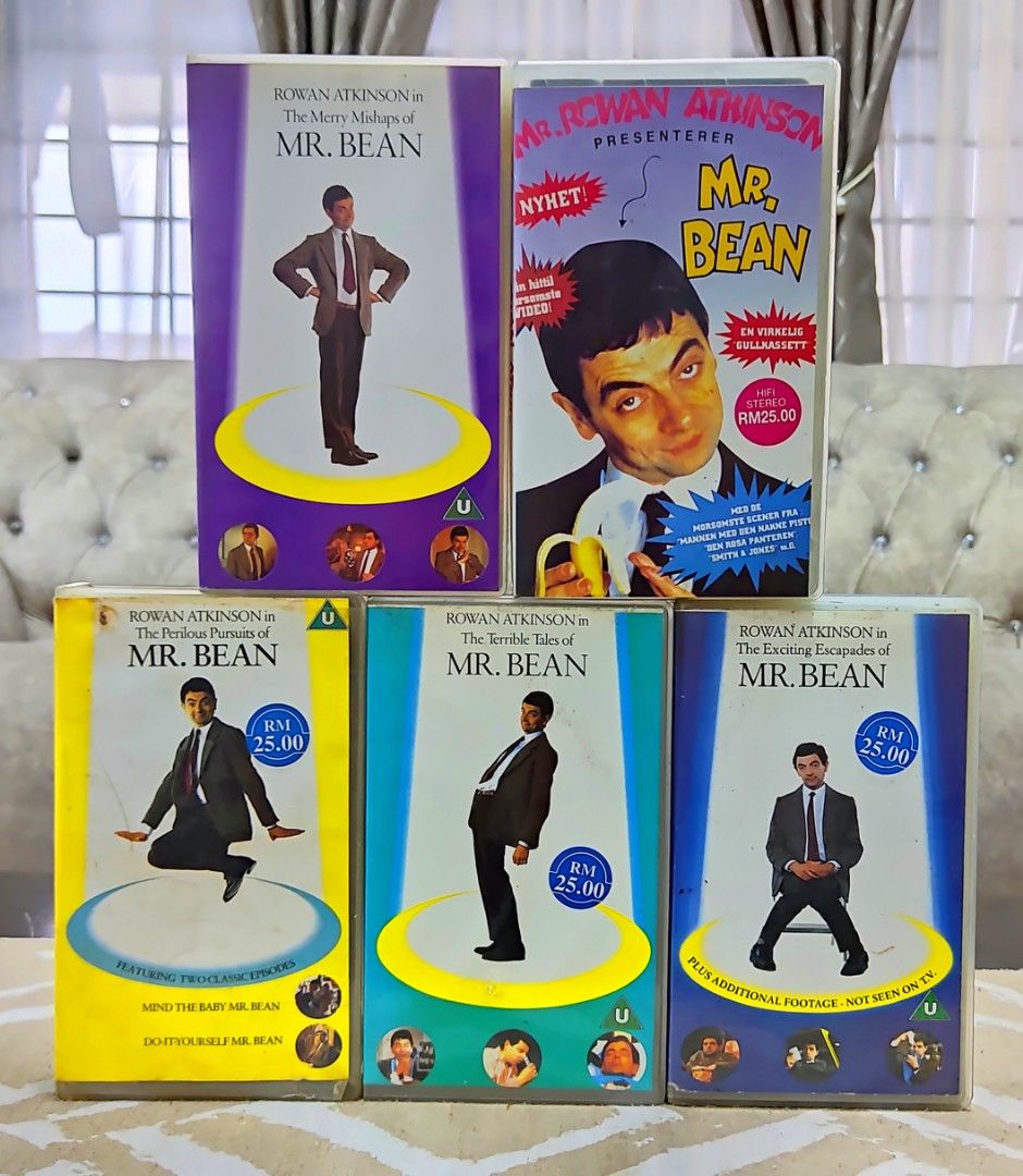 VINTAGE 90S VHS TAPE mr.bean COMPLETE SET, Hobbies & Toys, Music ...