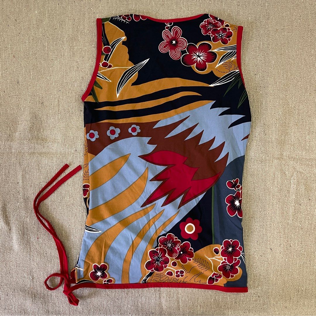 Vintage Y2k Red Graphic Floral Cherry Blossom Chinese New Year ...