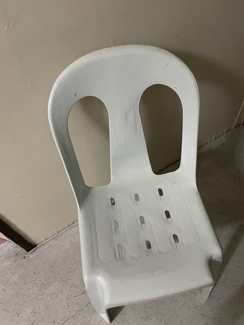 White monobloc chair, Furniture & Home Living, Furniture, Chairs on ...