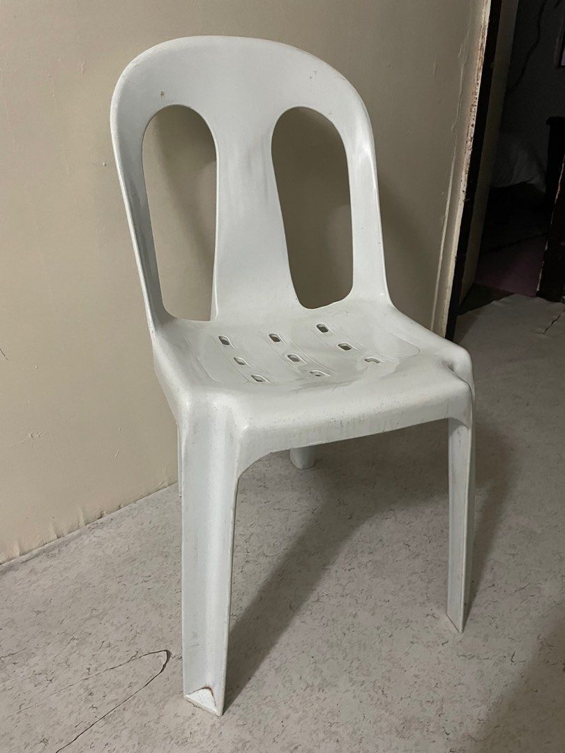 White monobloc chair, Furniture & Home Living, Furniture, Chairs on ...