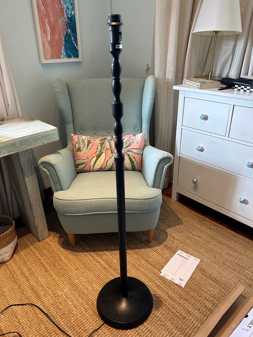 Wood floor lamp, black, Ikea, Furniture & Home Living, Lighting & Fans ...