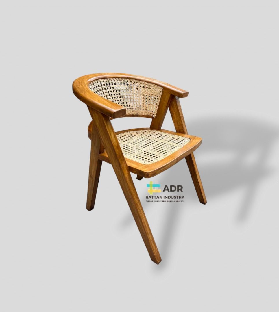 WOODEN CHAIR WITH RATTAN, Furniture & Home Living, Furniture, Chairs on ...