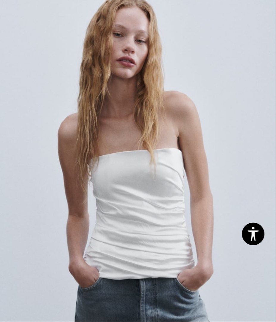 Zara BNWT Satin Corset Top, Women's Fashion, Tops, Blouses on Carousell