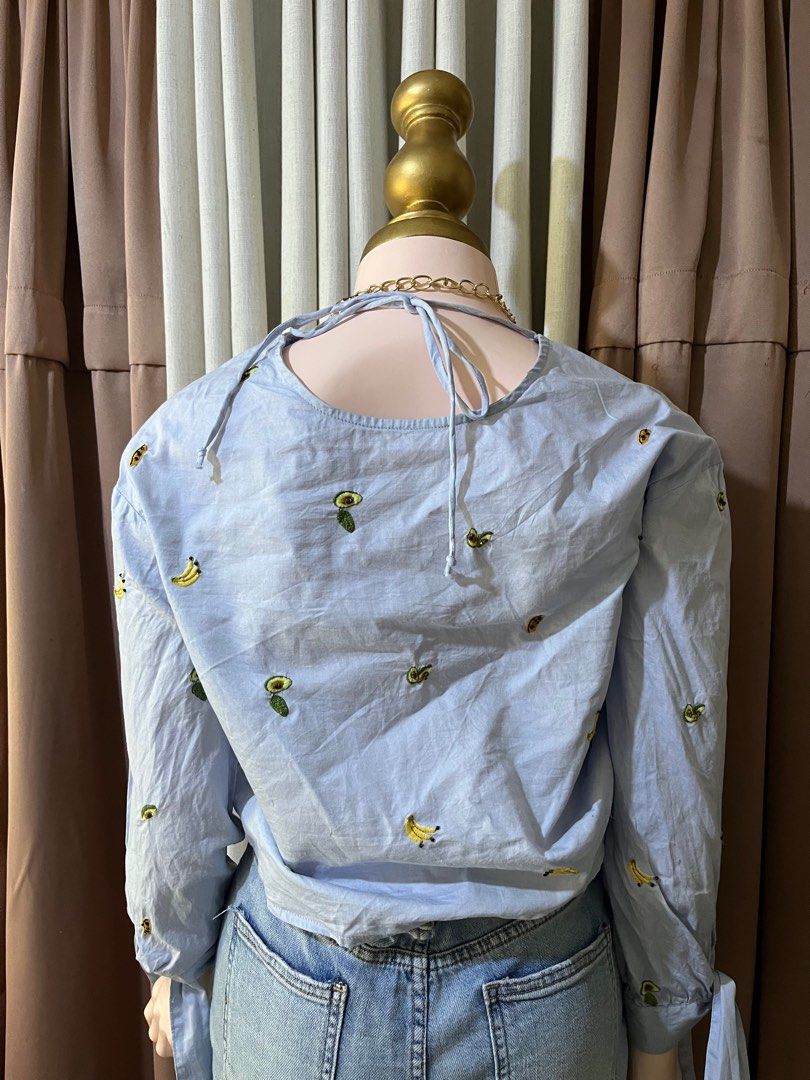 ZARA EMBROIDERED FRUIT TOP, Women's Fashion, Tops, Blouses on Carousell