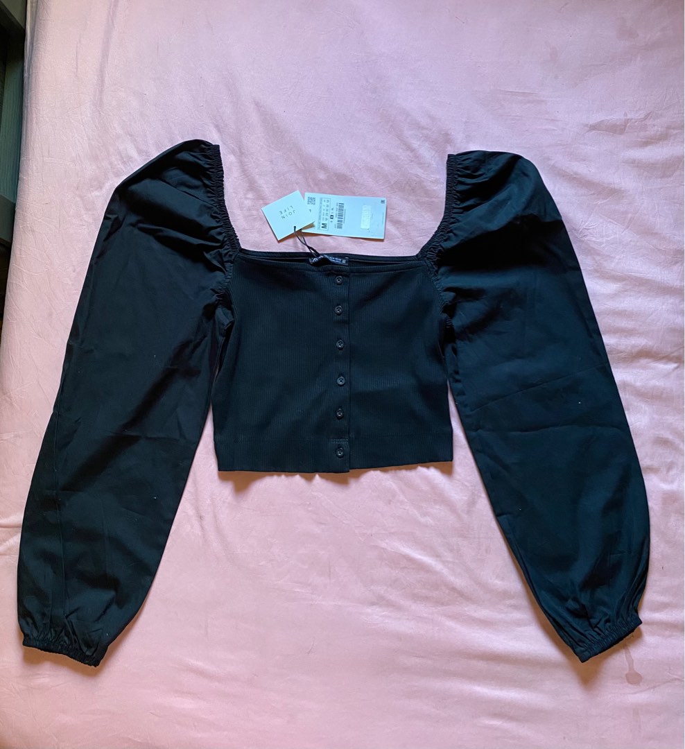 Zara Puffed Top, Women's Fashion, Tops, Blouses on Carousell