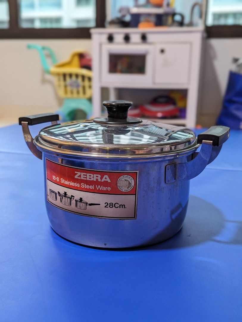 Zebra 28 Inch Large Stainless Steel Pot, Furniture & Home Living ...