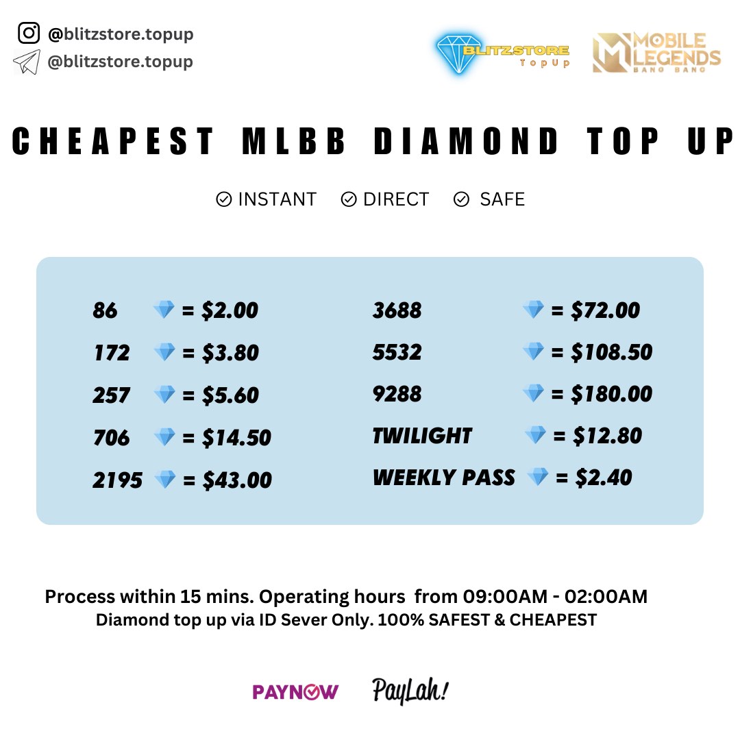 [100% CHEAPEST] Mobile Legends Diamonds [MLBB Diamonds][ML Diamonds ...