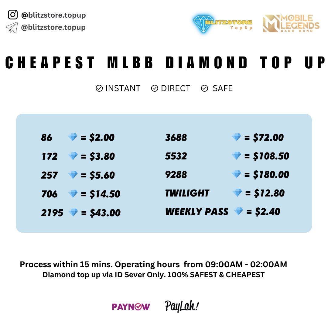 [100% CHEAPEST] Mobile Legends Diamonds [MLBB Diamonds][ML Diamonds ...