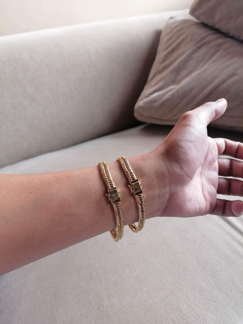18k japan gold bracelet, Women's Fashion, Jewelry & Organizers ...