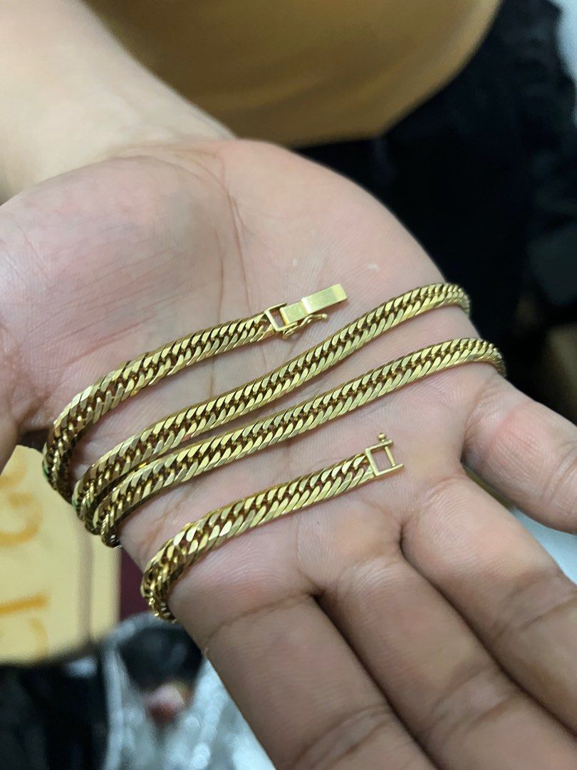 18k Japan Gold Necklace 10 Cut, Women's Fashion, Jewelry & Organizers ...