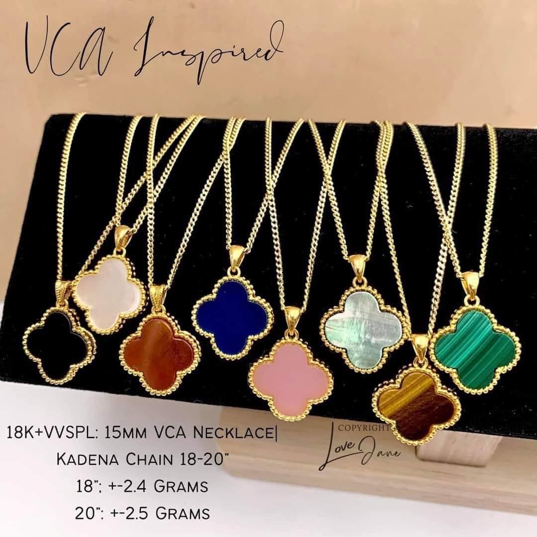 18K Saudi Gold 15MM VCA Necklace CADENA Chain 18-20", Women's Fashion ...