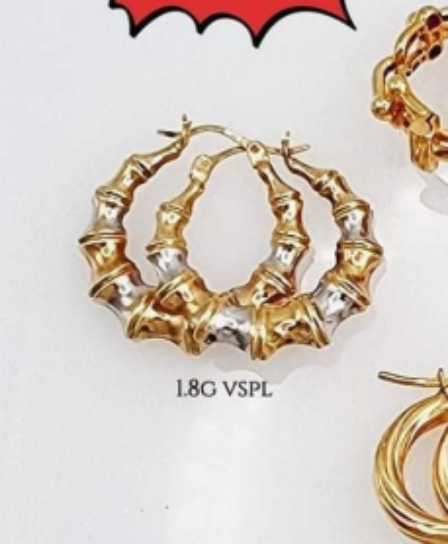 18K Saudi Gold Loop Earrings Last stock‼️, Women's Fashion, Jewelry ...