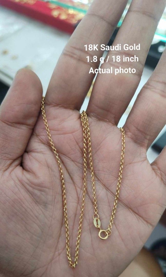18K Saudi Gold Tauco Chain 18 inches Last stock‼️, Women's Fashion ...