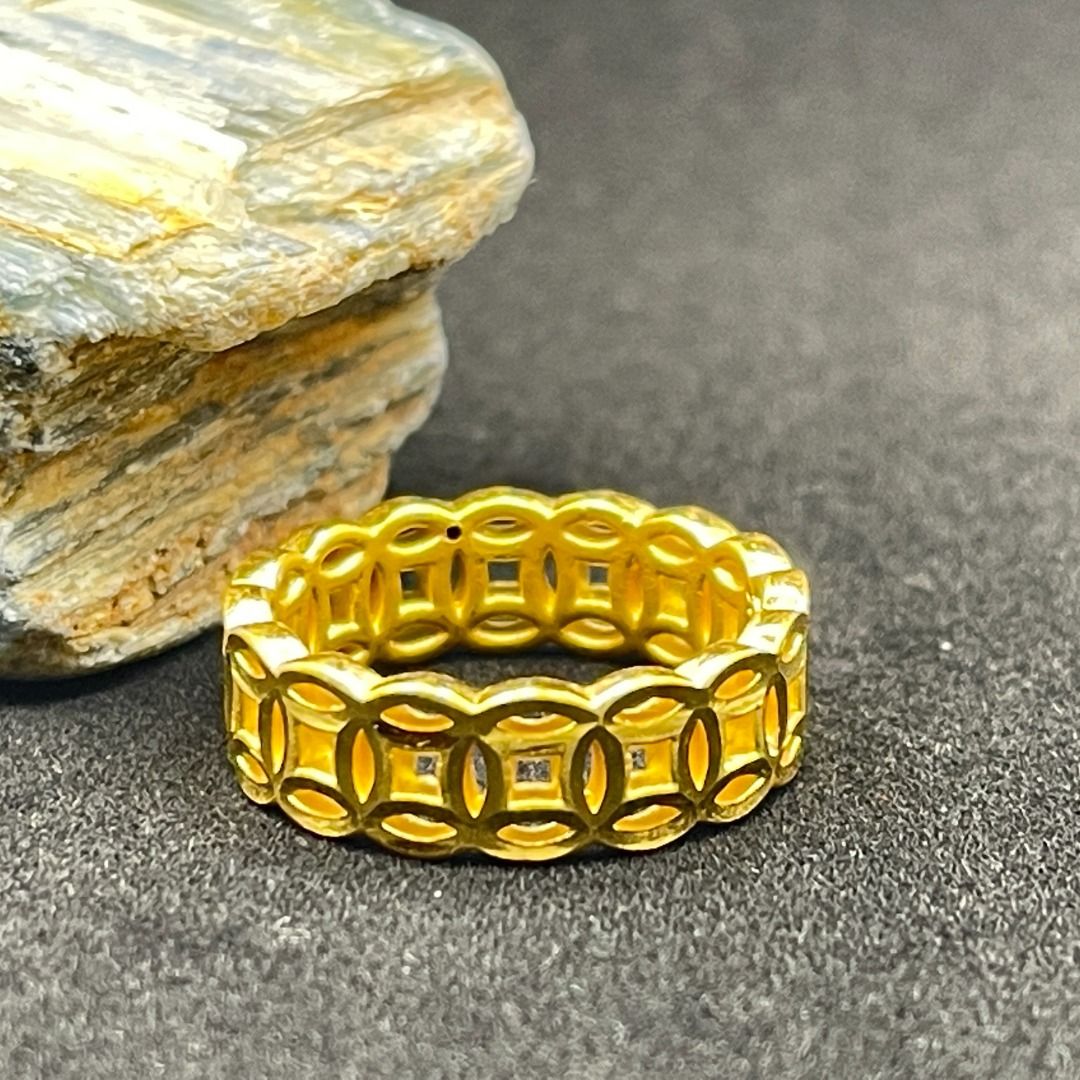 24K Real Gold Ring, 24K Gold Wedding Ring, Birthday Gift Anniversary ...