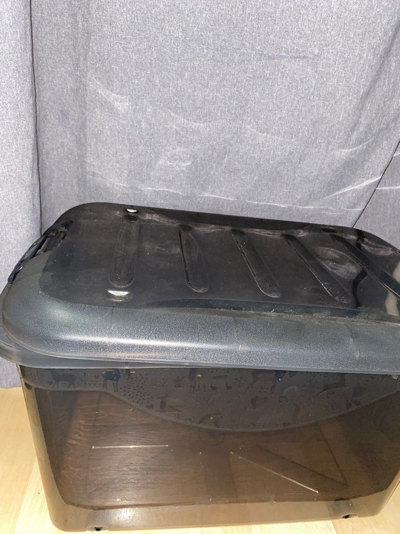 60L multi purpose stackable storage container with wheels, Furniture ...