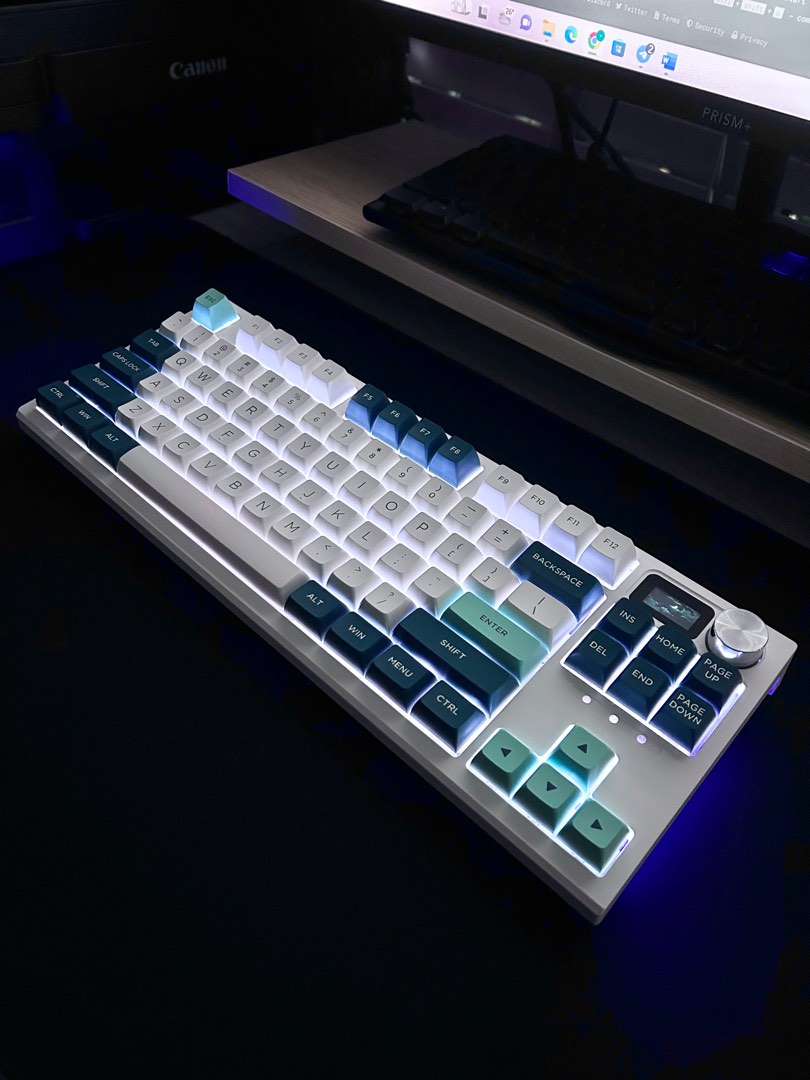 87% TKL Custom Mechanical Keyboard - Knob + LED screen (OSA green ...