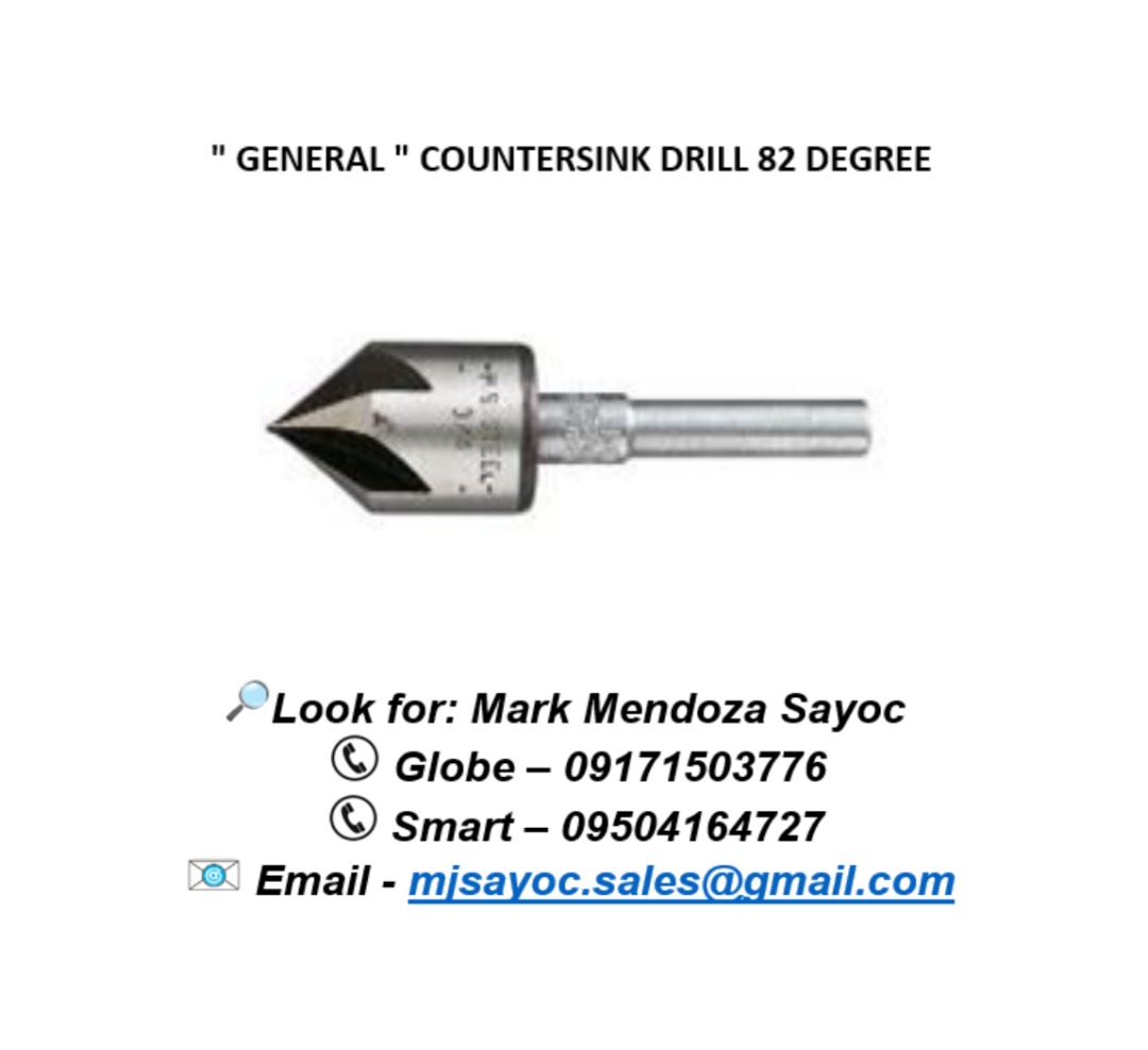 " GENERAL " COUNTERSINK DRILL 82 DEGREE, Commercial & Industrial, Construction Tools & Equipment ...