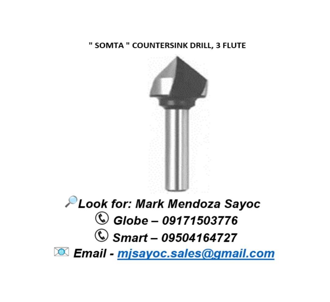 " SOMTA " COUNTERSINK DRILL, 3 FLUTE, Commercial & Industrial ...