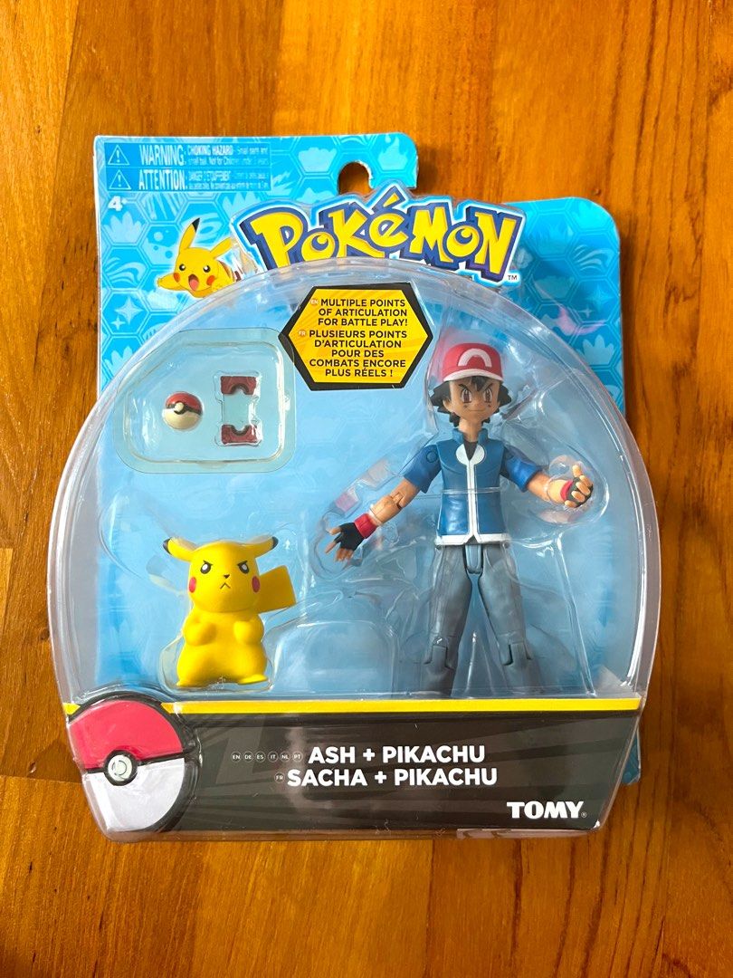 Official Tomy Ash Ketchum Pikachu Machamp Moveable Figurine Pokemon ...