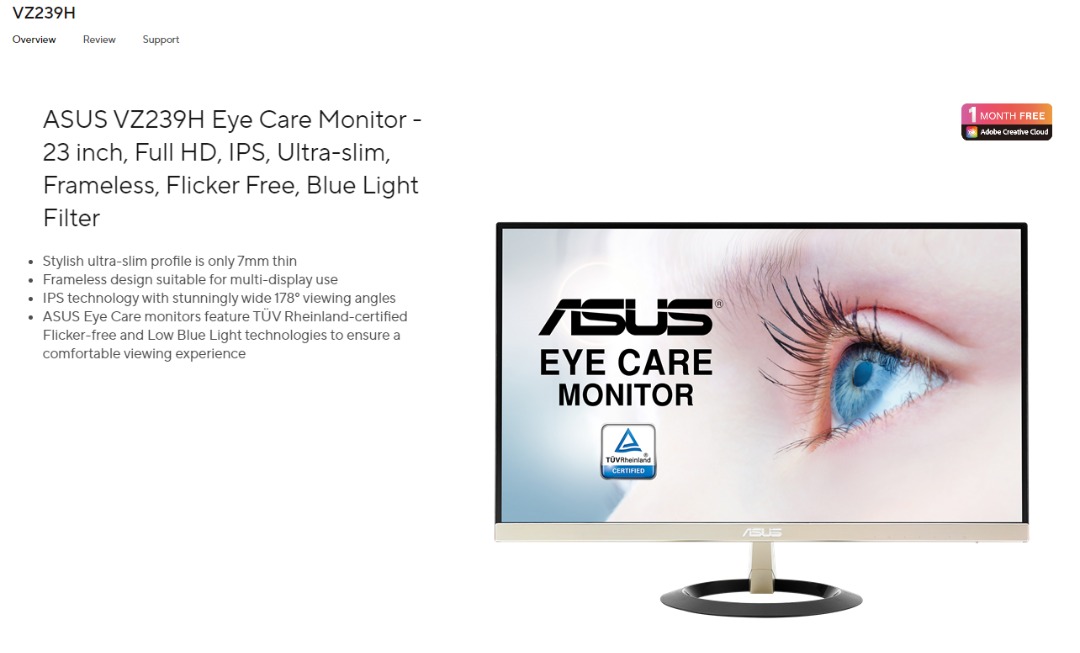 ASUS VZ239H 23.9" IPS Full HD Monitor, Computers & Tech, Desktops on ...
