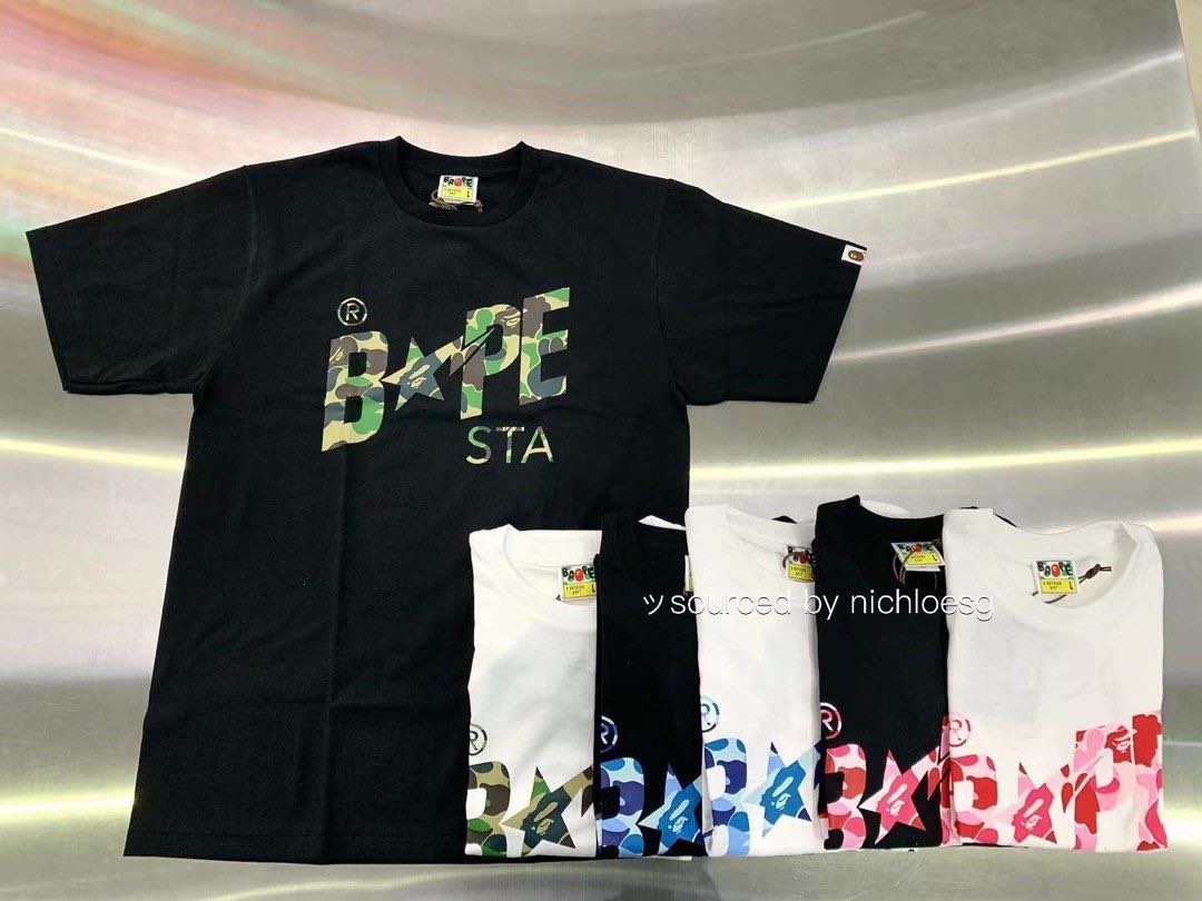 BAPE ABC CAMO BAPE STA LOGO TEE, Men's Fashion, Tops & Sets, Tshirts ...