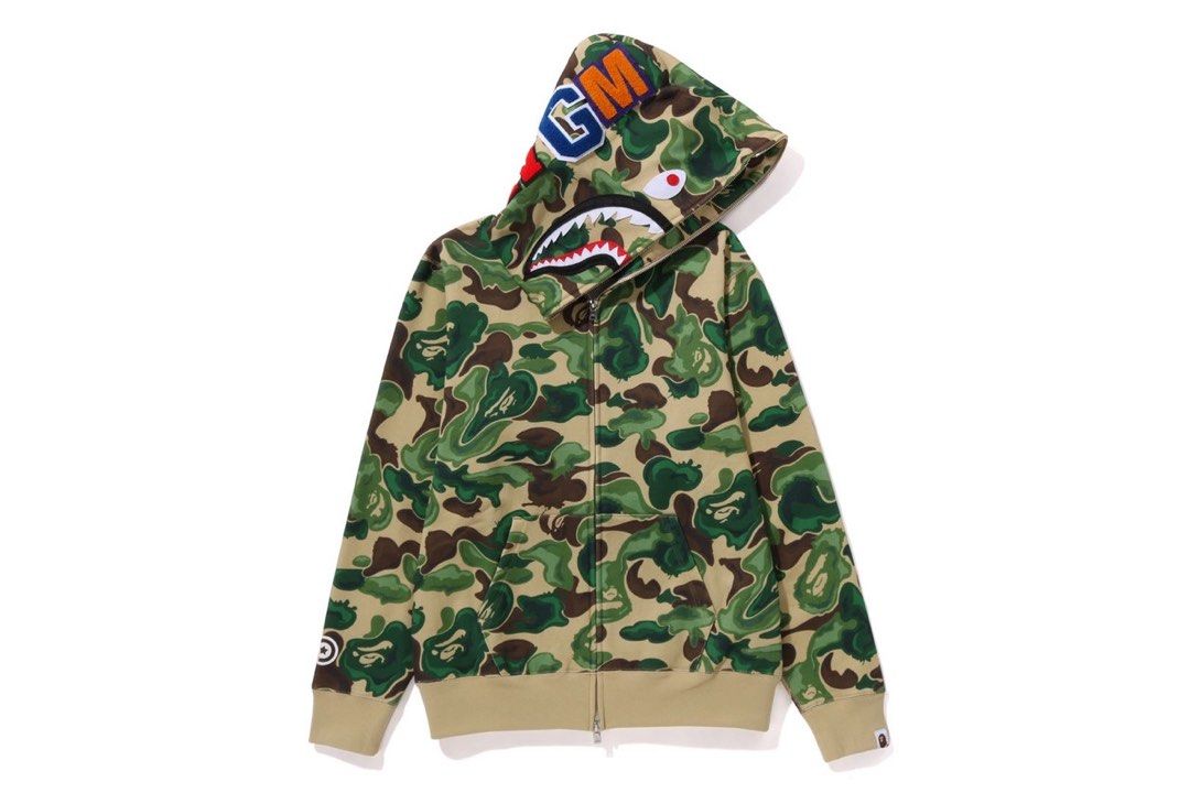 BAPE ART CAMO SHARK FULL ZIP HOODIE, Women's Fashion, Coats, Jackets ...