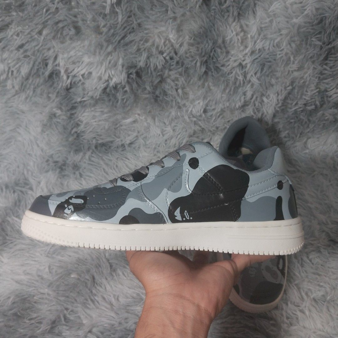 BAPE x AIR FORCE 1 custom shoes, Men's Fashion, Footwear, Sneakers on ...