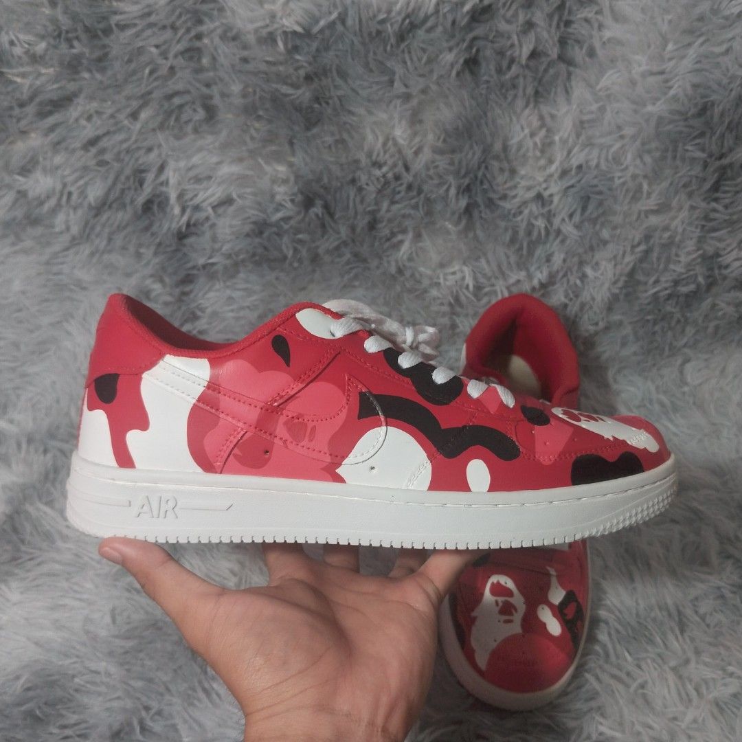 BAPE x AIR FORCE 1 Custom Shoes, Men's Fashion, Footwear, Sneakers on ...