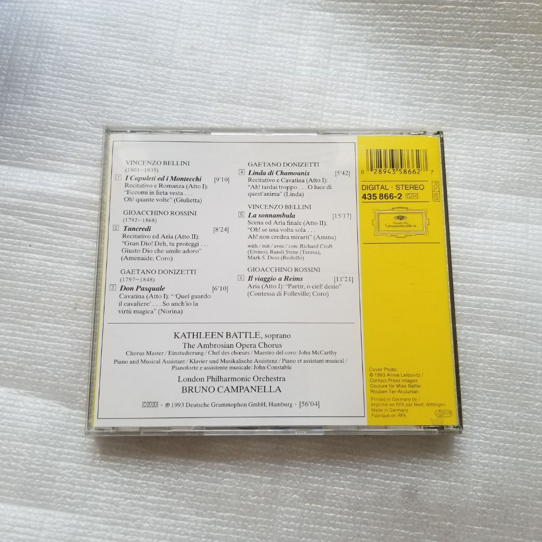 Bel Canto Battle sings Italian Opera Arias (Battle, DG德國版), 興趣及遊戲, 音樂 ...