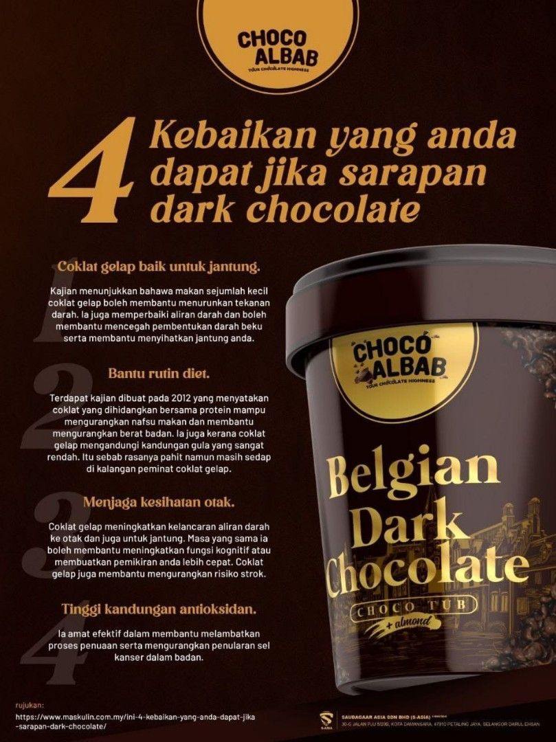 Belgian Dark Chocolate - Choco Albab, Food & Drinks, Packaged & Instant ...