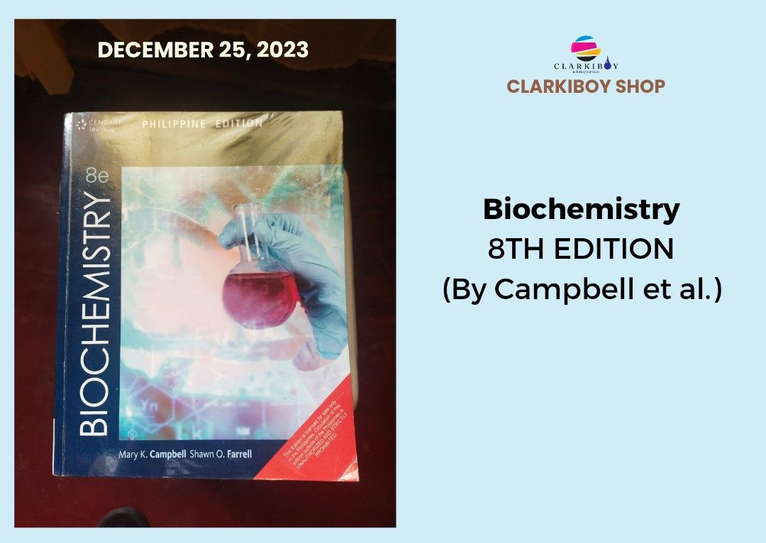 BIOCHEMISTRY 8th Edition by Campbell [PHILIPPINE EDITION], Hobbies ...