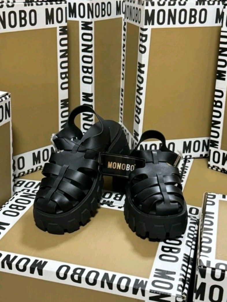 BKK MONOBO Milan Plus Sandals Black Warm White 36 37 38, Women's ...