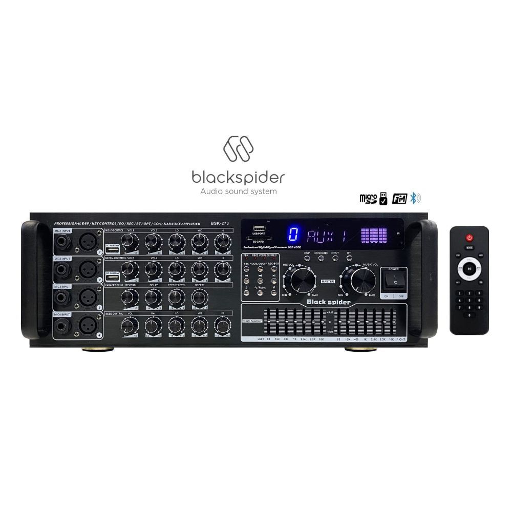 Black Spider BSK-273 Karaoke Amplifier Professional Stereo Digital ...