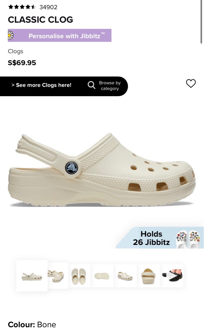 Bone Crocs classic clog, Women's Fashion, Footwear, Sandals on Carousell