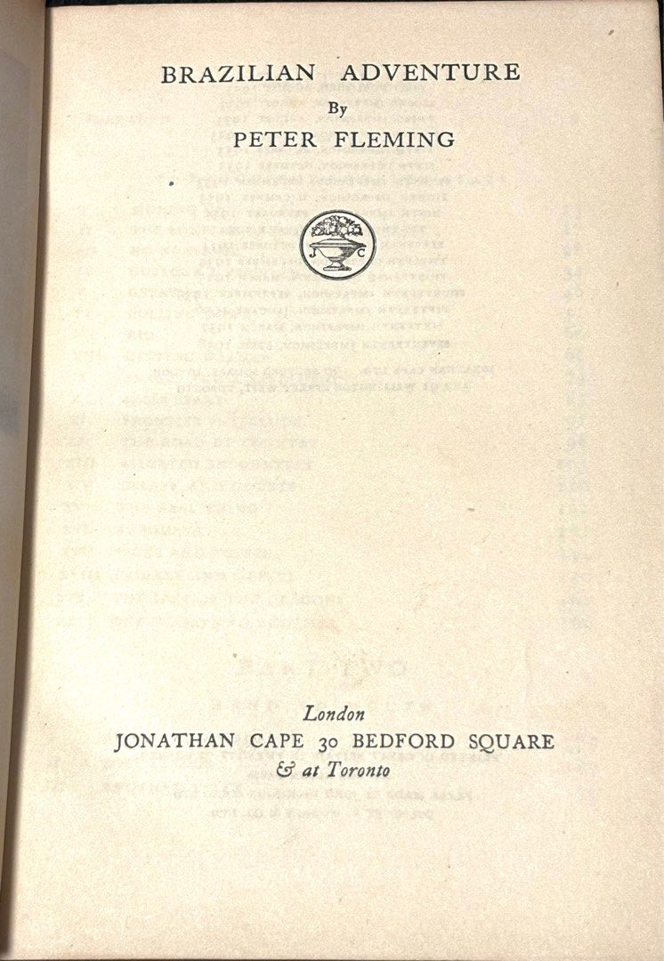 Brazilian Adventure by Peter Fleming (Vintage book, yr. 1938), Hobbies ...