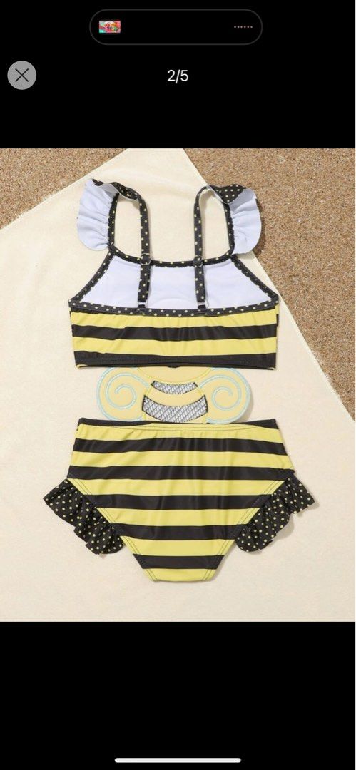 Bumble Bee Swimsuit, Babies & Kids, Babies & Kids Fashion on Carousell