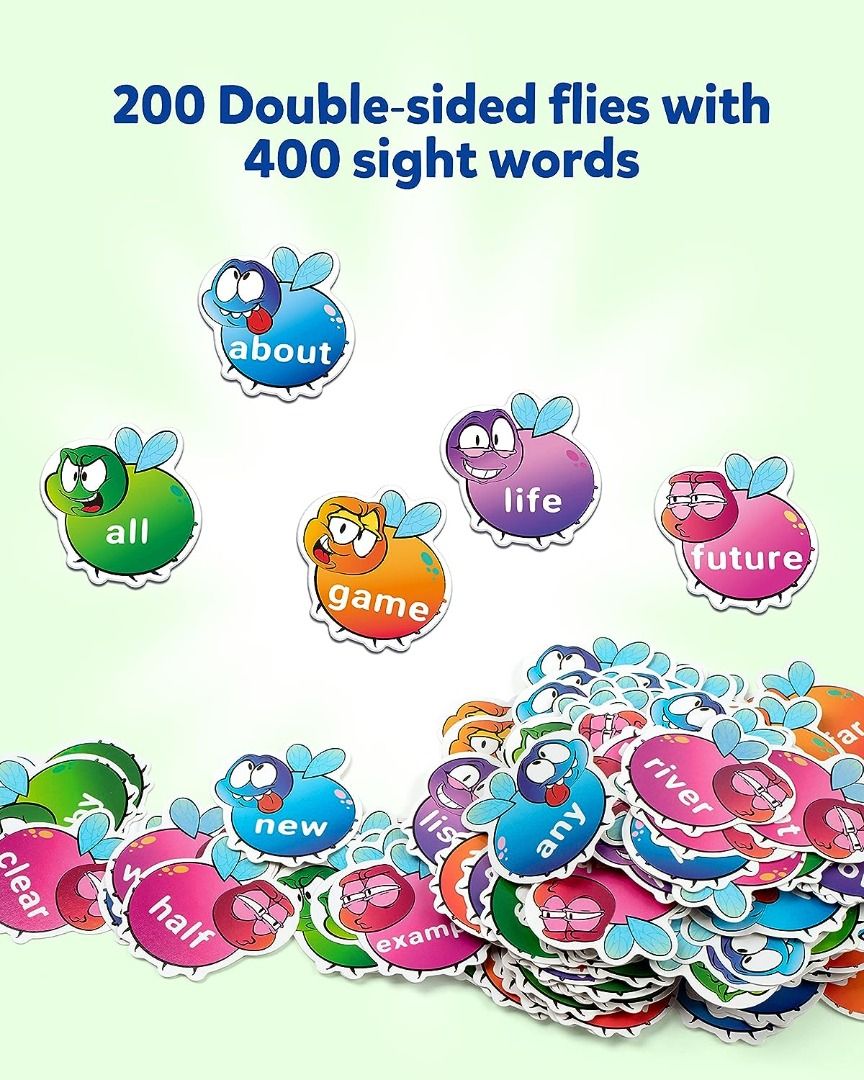 Coogam Sight Words Swat Game with 400 Fry Site Words and 4 Fly Swatters ...