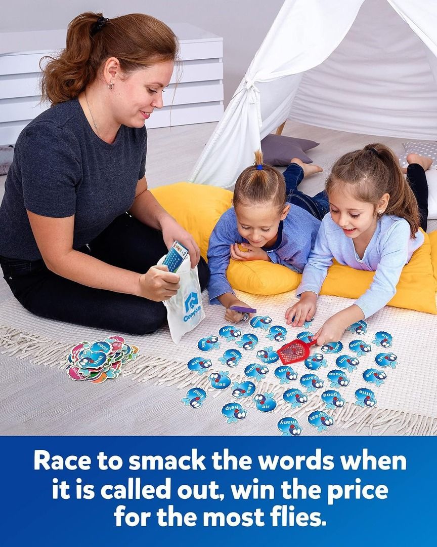 Coogam Sight Words Swat Game with 400 Fry Site Words and 4 Fly Swatters ...