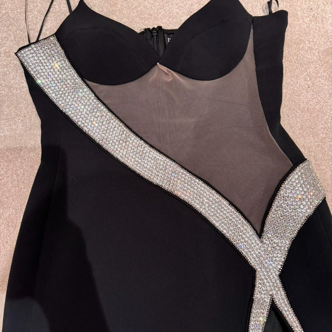David Koma Crystal Net Midi Dress, Women's Fashion, Dresses & Sets ...