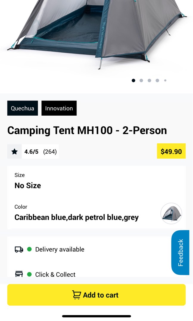 Decathlon MH100 Camping Tent 2 man, Sports Equipment, Hiking & Camping ...