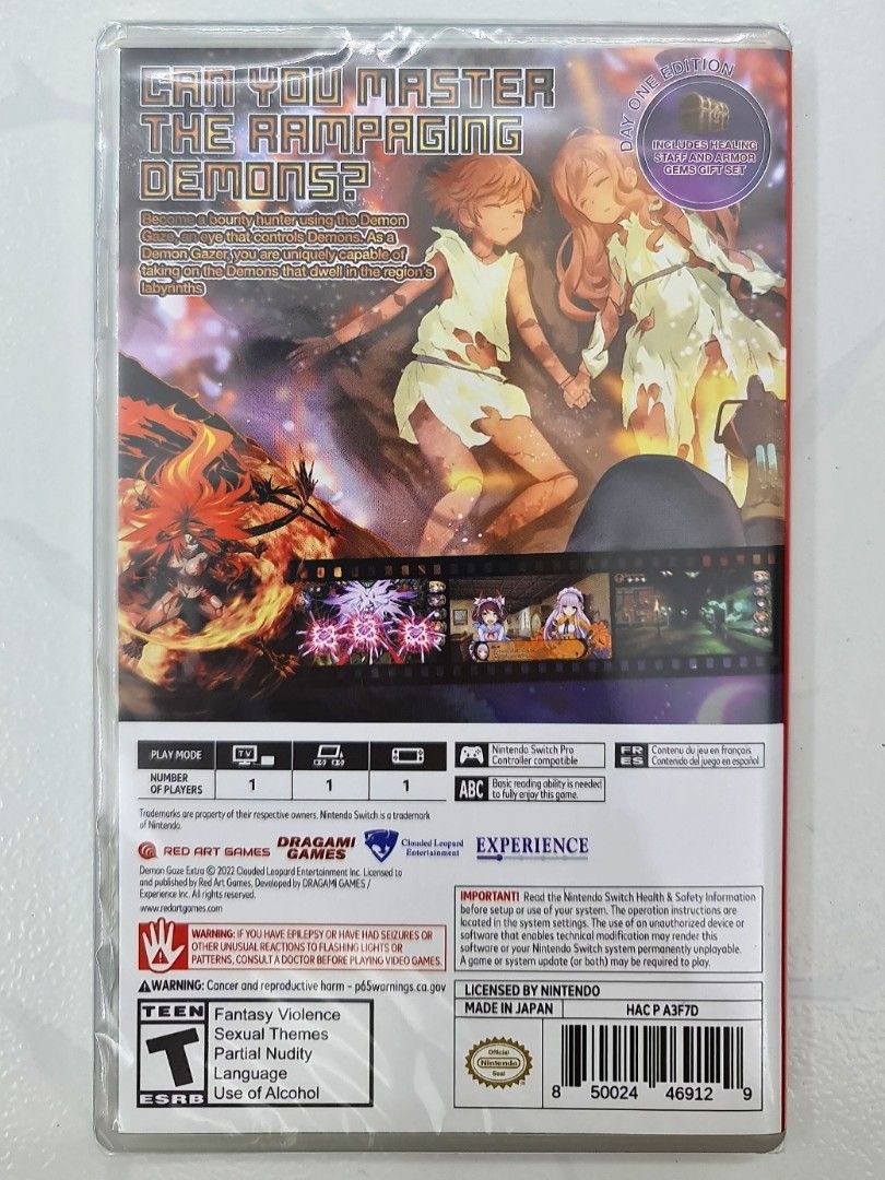 Demon Gaze Extra - Day One Edition *Brand New and Sealed* (Teen / Red Art Games & Dragami Games ...