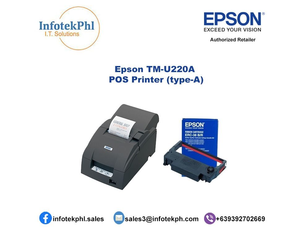 Epson TM-U220A POS Printer (type-A) with Auto-Cutter and Journal, Computers & Tech, Printers ...