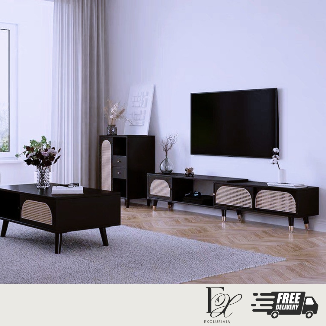 Extendable rattan tv console NICHE, Furniture & Home Living, Furniture ...