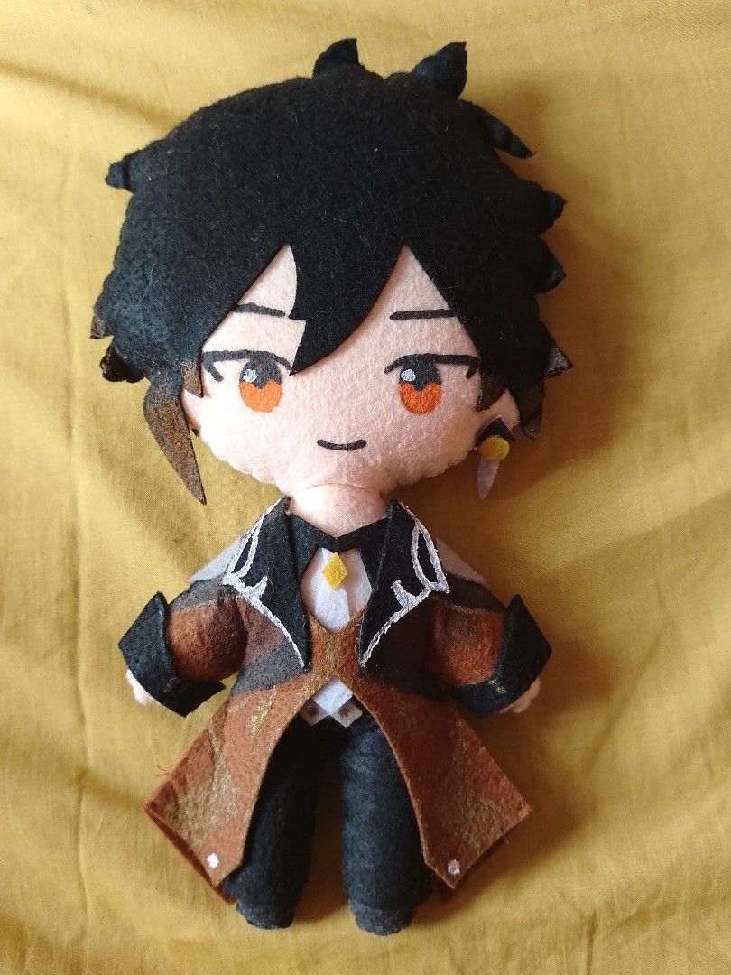 Genshin Impact Zhongli Felt Chibi Doll, Hobbies & Toys, Toys & Games on ...